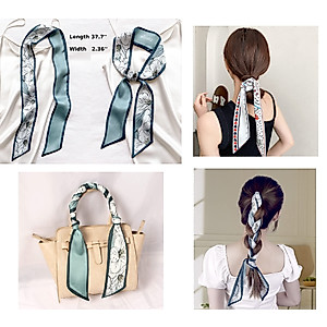 fashion ribbon scarf for hair 10 pcs hair scarf set chic polyester handbag handle ribbon scarf stylish hair headbands neck scarf neckerchief for women girls ladies