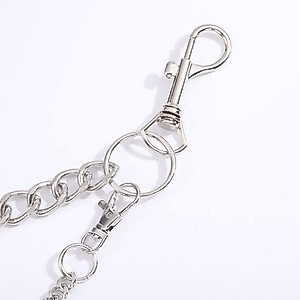 Tgirls Punk Goth Pant Chains Hip Hop Pocket Jean Chain Acrylic Wallet Chains Layered Keychains Belt Trouser Chain for Women and Men (2 layer)