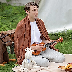 Snuggle Sac Brown Throw Blanket for Couch 50x60 inches, Ultra Soft Terracotta Throw Blanket for Sofa, Bed for Womens Mens