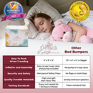 Fig and Blossom [2-Pack] Inflatable Bed Bumper with Pump for Toddlers, Kids, Elderly/Inflatable Airplane Footrest Pillow Bundle