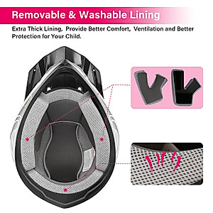 DOT Youth Kids ATV Motocross Offroad Street Helmet Full Face Motorcycle Off-Road ATV Helmet Dirt Bike Motocross Helmet+Gloves+Goggles