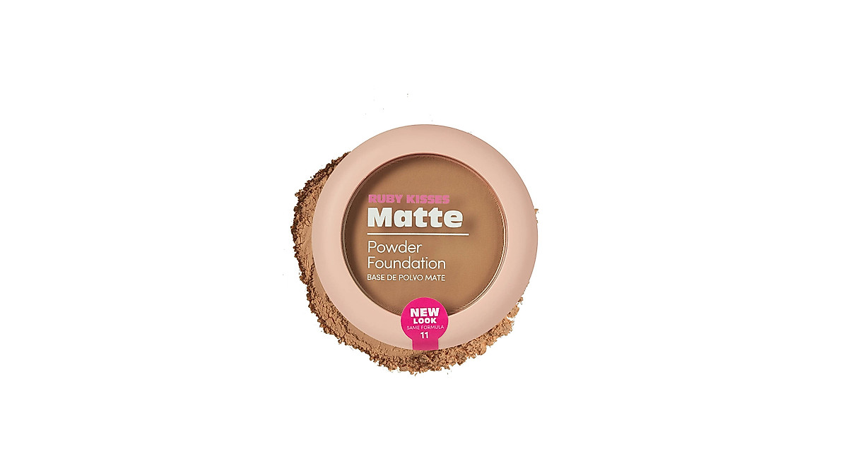 Ruby Kisses Matte Powder Foundation, Mocha, Unisex, 8 Shades, Sponge ...