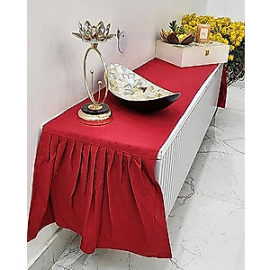 Throw Pillow Red Modern TV Console Unit Runner/TV Cabinet Cover Diwali Festival Decor (3 Feet TV Console(14x48 Inches))