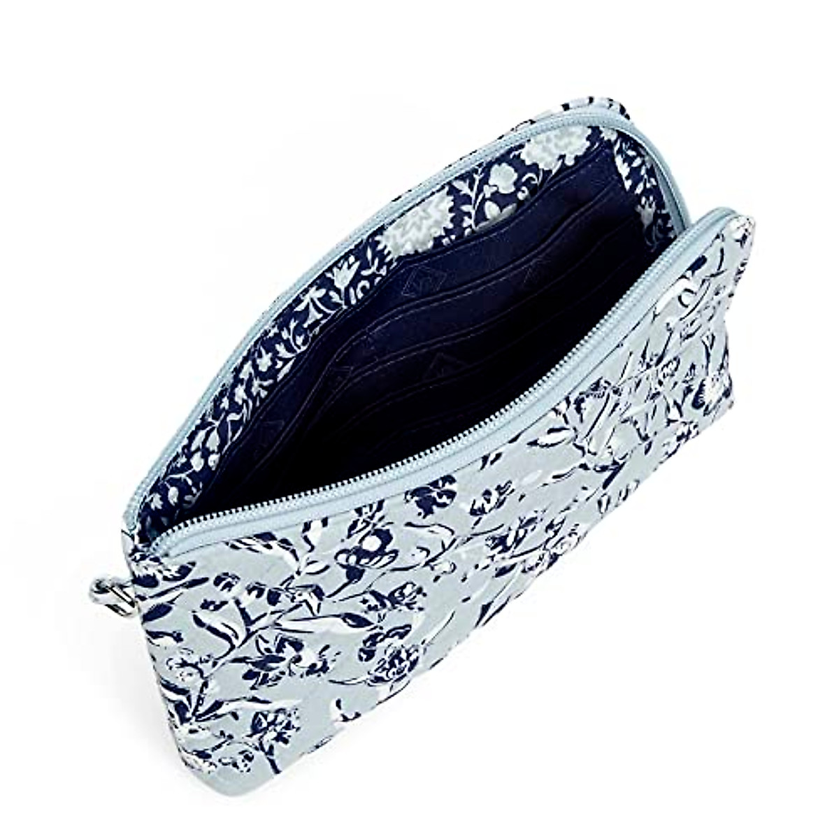 Vera Bradley Women's Cotton Wristlet With RFID Protection, Perennials Gray - Recycled Cotton, One Size