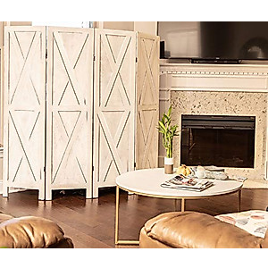 Premium Home Room Divider: Room dividers and Folding Privacy Screens, Privacy Screen, Partition Wall dividers for Rooms, Room Separator, Temporary Wall, Folding Screen, Rustic Barnwood (White X)