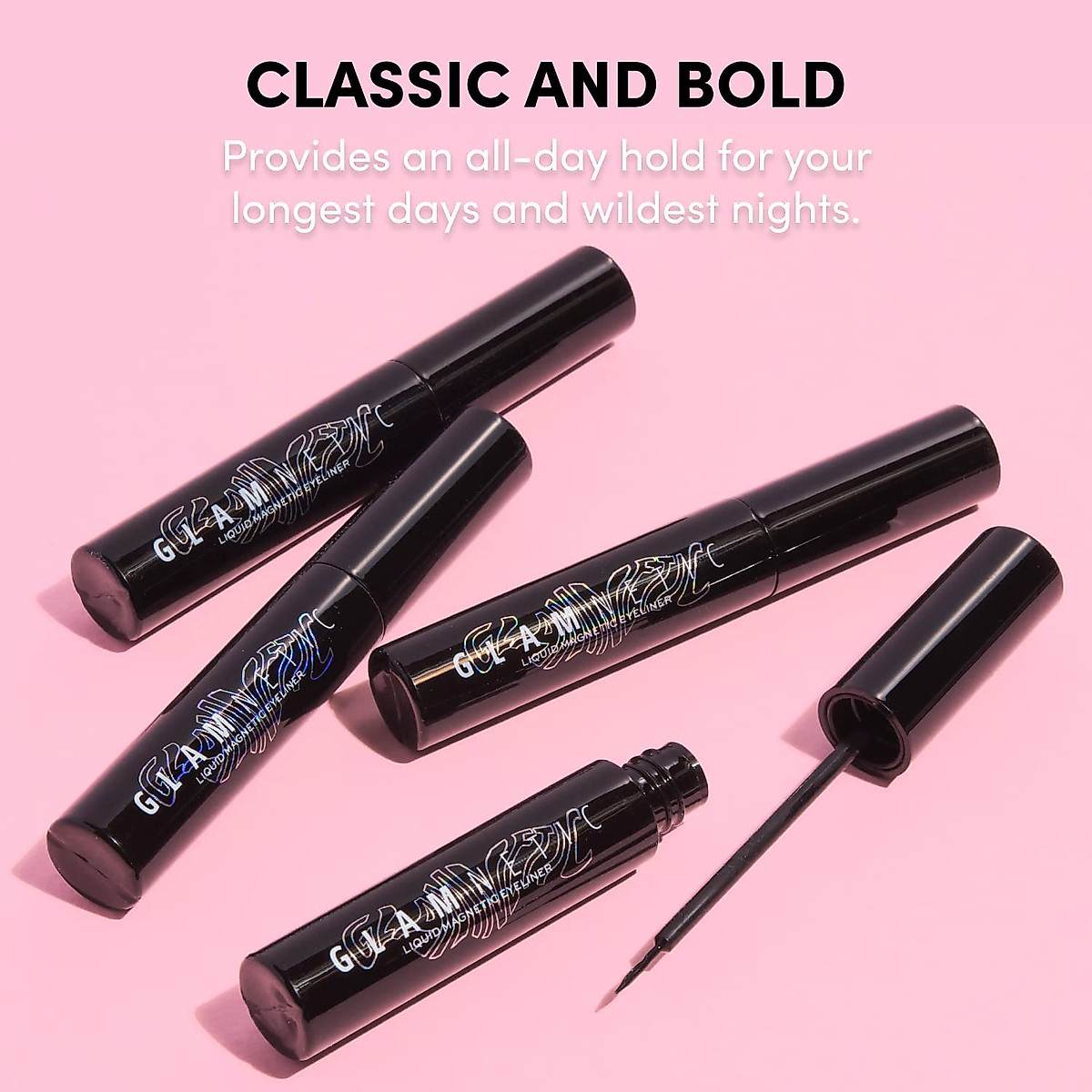 Glamnetic Magnetic Eyeliner - Black | Waterproof Liquid, All-Day Hold for Magnetic Eyelashes, Sweatproof, Paraben-Free - 7.5ml