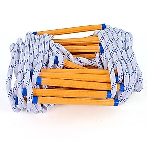 Rope Ladder,26.2 Feet Emergency Fire Escape Ladder Flame Resistant,Safety Balcony Fire Ladder with Hooks,Fast to Deploy Portable and Reusable 3 Story,Weight Capacity up to 2000 Pounds