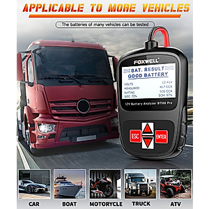 FOXWELL Car Battery Tester BT100 Pro 12V Automotive 100-1100CCA Analyzer with EVA Case