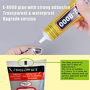 4pcs X 25ML E8000 Glue Clear Jewelry Metal Glue, Upgrade Clear E-8000 Glues Paste Transparent Liquid Fusion Fabric Glue for Phone Repair, Glass, Wooden, Rhinestone Jewelry Crafts, DIY Tumblers
