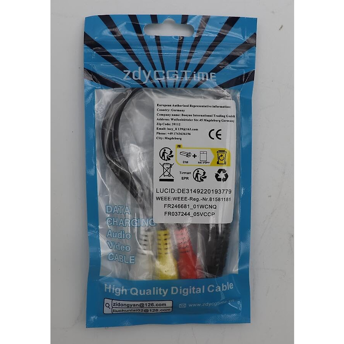 zdyCGTime Black 3.5mm Plug Male to 3 RCA Female Adaptor Audio Video Cable(25CM) (F/M))