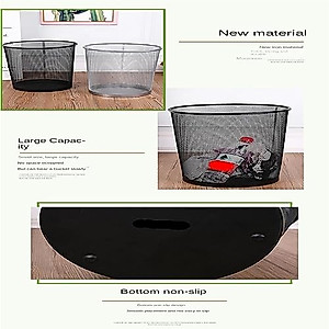 Garbage Can Multi-Color Barbed Wire Metal Lidless Trash Can Waste Paper Basket Office Household Round Waste Paper Basket Wastebasket (Color : Purple, Size : Small)