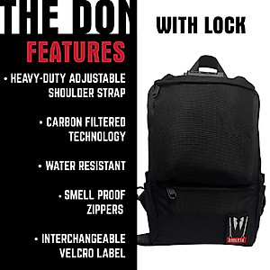DIME BAGS Omerta Don Carbon Filter Sling Backpack | Crossbody Bag with Activated Carbon Lining (Black)