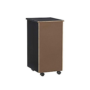 Linon Six Drawer Rolling Storage Corinne Cart, Black 6