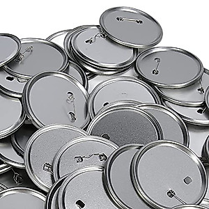 Blank Button Badge Parts Set, 100 Sets Round Button Maker Supplies for Button Making Machine, Buttons Components with Badge Cover, Badge Holder and Clear Film(58mm)