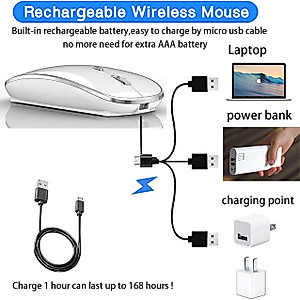 2.4G USB C Receiver Wireless Mouse for Computer Chromebook for Microsoft Laptop Mac DELL HP iMac MacBook Pro Air Win7 8 10 11