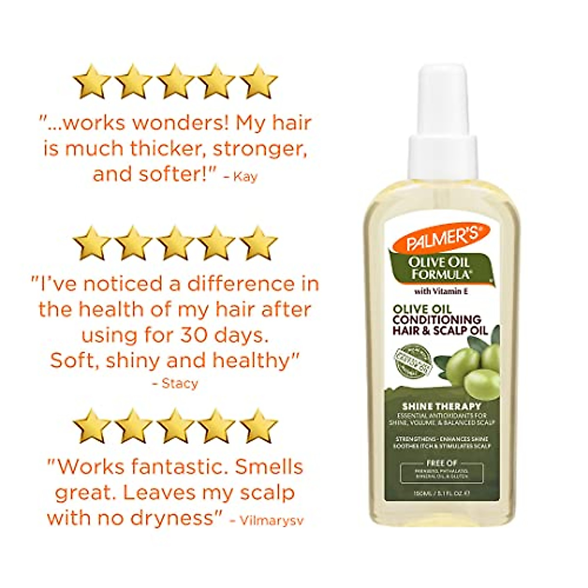 Palmer's Olive Oil Formula Hair Conditioning and Scalp Oil Spray, Hydration and Shine Therapy for Dry or Damaged Hair, Promotes Scalp Health, 5.1 Oz (Pack of 2)