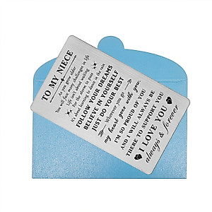 HYHYDHP Niece Christmas Cards from Auntie - Mothers Day Gifts for Niece from Aunt Uncle - Niece Graduation Birthday Ideas