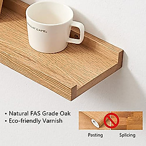 TRWISWDC Floating Shelf for Wall Natural Oak Wood Wall Shelves 24 inches, Display Picture Ledge Shelf for Bedroom Living Room Bathroom Office Kitchen Wall Storage Shelves