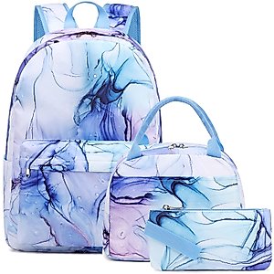 Meisohua Girls Backpack for School Kids Backpack for Girls 3 in 1 Set Elementary School Bags with Lunch Bag Pencil Bag Water Resistant