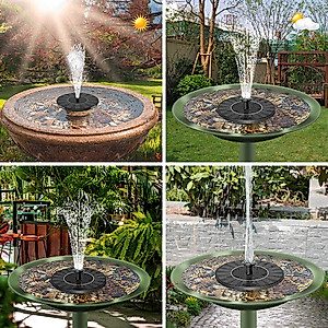 Solar Fountain, 1.4W Solar Powered Circle Garden Water Pump with 6 Nozzle, Anti-collision Bar, Floating Fountain Pump Kit for Bird Bath, Pond Garden Decor, Aquarium, Fish Tank