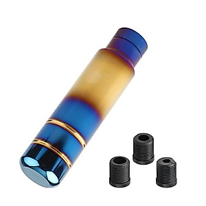 UGSHY 1 PC 5In Aluminum Alloy Heavy Weighted Shifter Knob, Metal Gear Stick Shifter Handle with Hread Adapters, Universal Weighted Gear Lever for Most Manual Automatic Transmissions (Baked Blue)