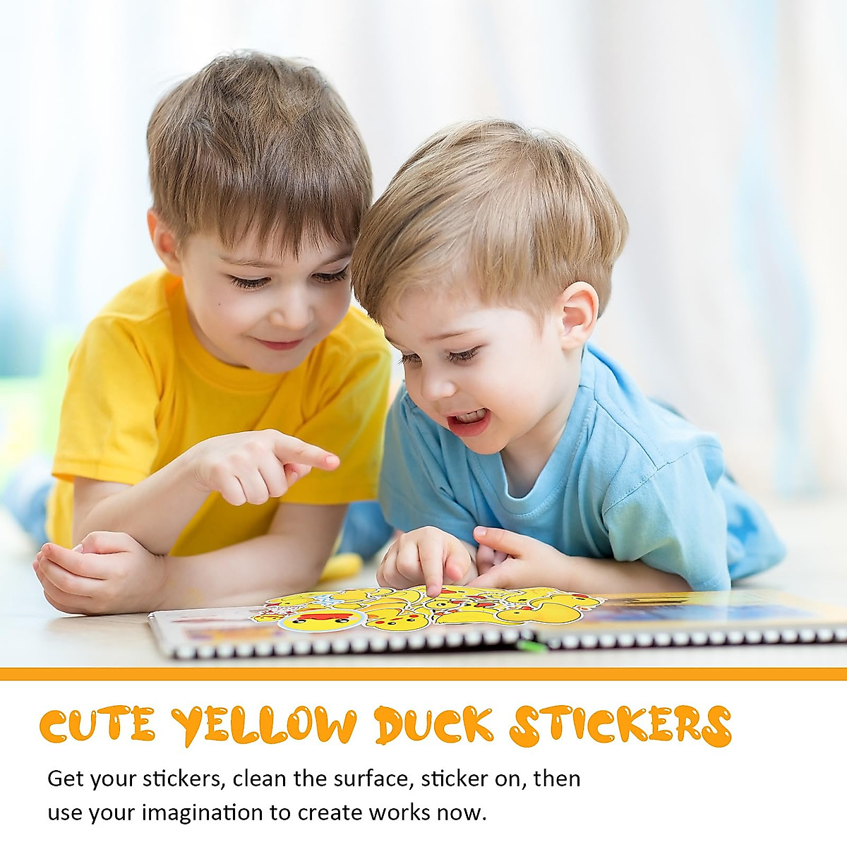 Libima 100 Pcs Yellow Duck Stickers Cute Duck Decal for Water Bottles Waterproof Bottles Sticker for Kids Teen Laptop Luggage Skateboard Fringe Phone