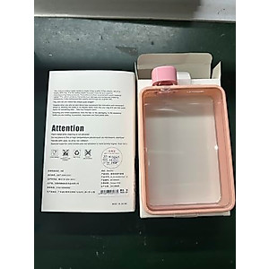 MoChic Flat Water Bottle Travel Flask Portable Travel Mug BPA Free A5 Water Bottle for Sports Camping Gym Fitness Outdoor 13oz Fit in Any Bag (Pink)…