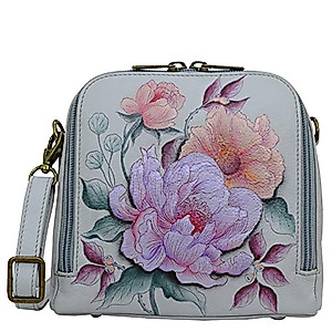 Anuschka Women’s Genuine Leather Zip Around Travel Organizer - Hand Painted Exterior - Bel Fiori
