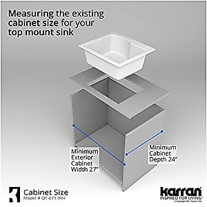 Karran Drop-In Quartz Composite 25 in. 1-Hole Single Bowl Kitchen Sink in White