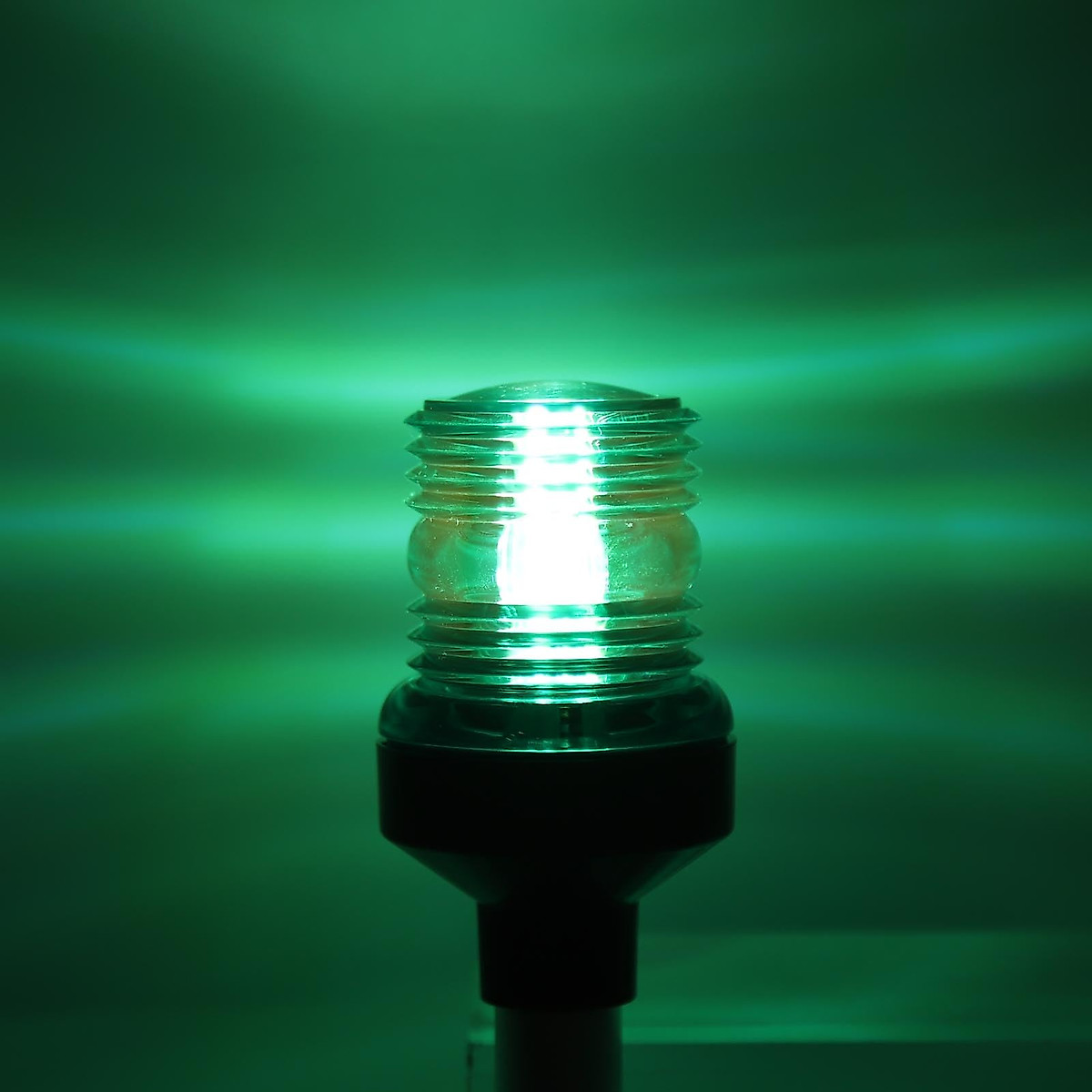 Airshi Boat Stern Light, Stainless Steel Base 33 LED Lamp Beads 10 Inches Height Aluminum Rod Bow Mast LED Anchor Navigation Lights for Fishing Boats (Green), LED Stern Light Boat Anchor Light