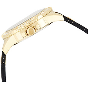 GUESS Gold-Tone Stainless Steel Crystal Encrusted Dial with Black Stain Resistant Silicone Watch (Model: U1160L1)