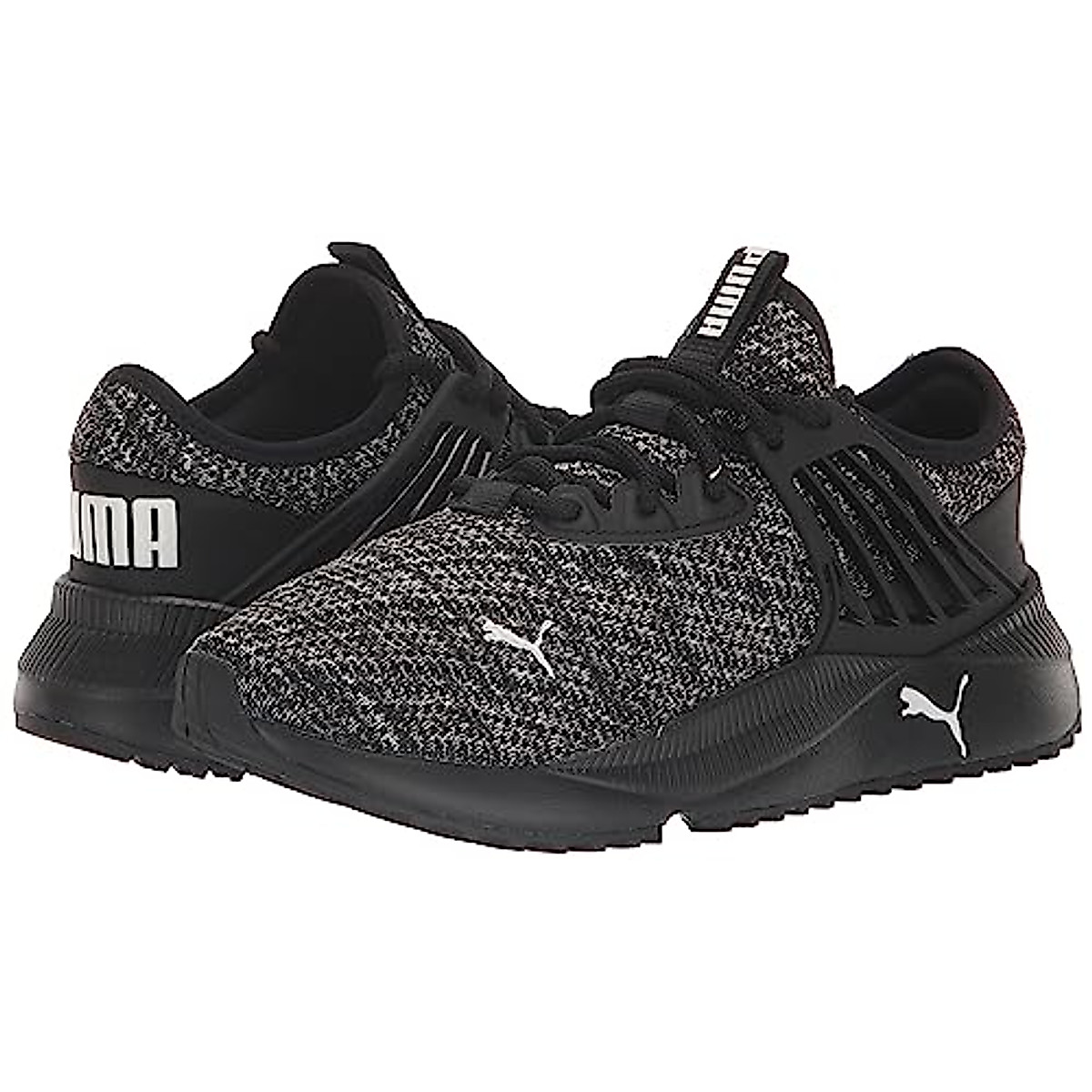 PUMA Men's Pacer Future Doubleknit Lace Up Fashion Sneaker Blk/Wht 10.5 Medium US