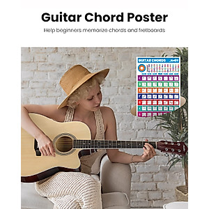 Moukey 41" Acoustic Guitar for Beginners Adults 4/4 Guitarra Acustica with Chord Poster, Gig Bag, Tuner,Steel Strings, Capo, Strap, Natural