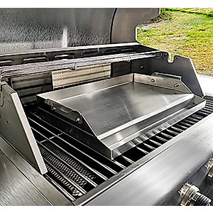 Universal Non-stick Stainless Steel Griddle Pan 16" X 22" for Gas/Charcoal Grills, 4/5/6 Burner Gas Grill Accessory Plancha, Big Size