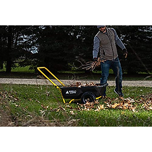 Gorilla Carts GCR-4 4 Cu. Ft, 300-pound Capacity, Poly Yard Cart, Black/Yellow