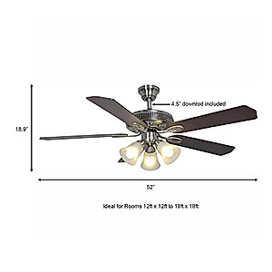 Hampton Bay Glendale 52 in. Brushed Nickel Ceiling Fan - AG524-BN
