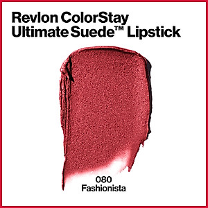 Revlon Lipstick, ColorStay Ultimate Suede Lipstick, High Impact Lip color with Moisturizing Creamy Formula, Infused with Vitamin E, 080 Fashionista, 0.09 Oz