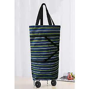Collapsible Trolley Bags Folding Shopping Cart with Wheels - Reusable Grocery Bags (B09Y2SZ138)