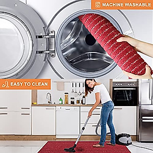 BEQHAUSE Red Kitchen Rugs Set of 2 Non-Slip Kitchen Runner Rug Washable Kitchen Mats for Floor Absorbent Soft Kitchen Area Rug for Sink,Laundry,Hallway&Kitchen 24”x35”+24”x60”