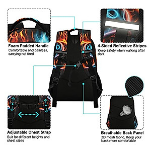 Glaphy Yin Yang Black Backpack for Boys Girls Kids, Laptop Bookbag Lightweight Travel Daypack School Backpacks