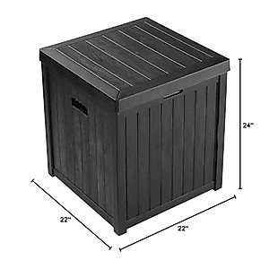 Vandue Modern Home La Jolla Weatherproof Outdoor 51 Gallon Storage Deck Box w/Lid (Black)