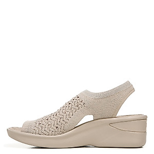 BZees Womens Star Bright Slingback Wedge Sandal, Champagne, 8.5 US