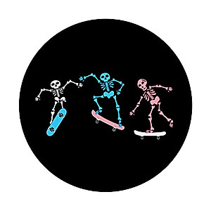 Trans Transgender LGBTQ Gay Pride Skeleton Skateboarding PopSockets Swappable PopGrip