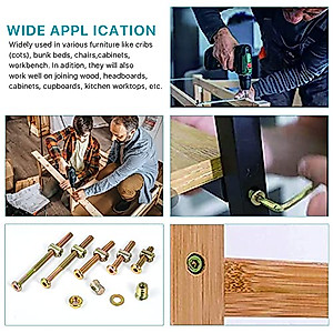 Gransuncy 243PCS M6 Kit Crib Screws Hardware Replacement Kit, Barrel Nuts Crib Hardware M6 Screws Barrel Furniture Screws and Bolts Assortment Kit for Baby Bed