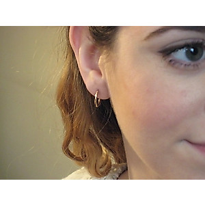 Small 14k Yellow Gold Continuous Endless Hoop Earrings, (1.5mm Tube) (Half inch - 13mm)