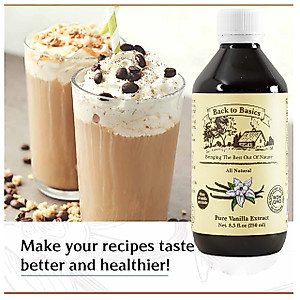 Back to Basics – All Natural - Pure Vanilla Extract – 8 oz – Mexican Vanilla – To Enhance Flavors in Cooking, Baking, and Dessert Making