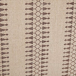 WEALTHOME Farmhouse High-Back Arm Dining Chairs with Bronze Nailhead Trim, Set of 2, Natural Linen-Blend Upholstery, Wheat Wood Finish