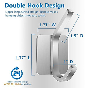 SJSJsuit Towel Hooks, Shower Door Wall Hooks for Hanging Loofah - Closet Coat Hook Towel Hanger Holder for Bathroom Wall Mounted - Command Stocking Strips Stick Hooks with 3 M Self Adhesive Heavy Duty