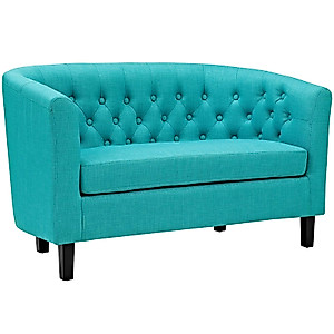 Modway Prospect Upholstered Contemporary Modern Loveseat In Pure Water