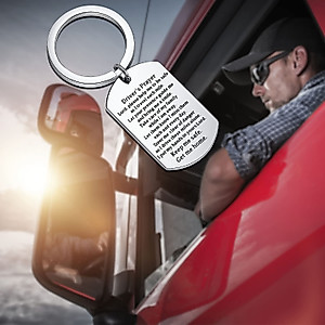 Drive Safe Keychain New Driver Gift Trucker Daddy Gift Keep Me Safe Get Me Home Keychain for Truck Driver (Driver Prayer Keychain)